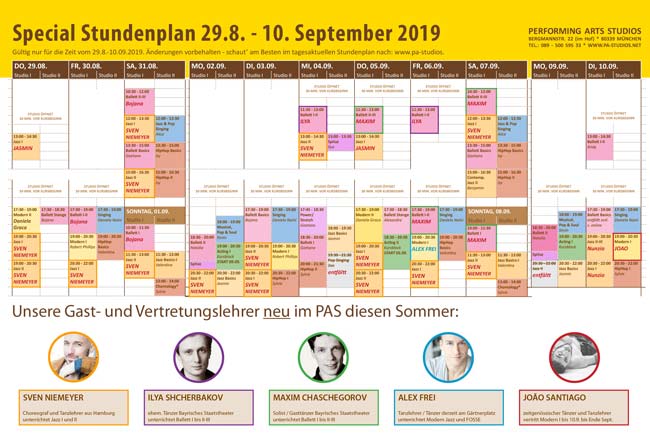 Neue Gastlehrer diesen Sommer !!! – Performing Arts Studios